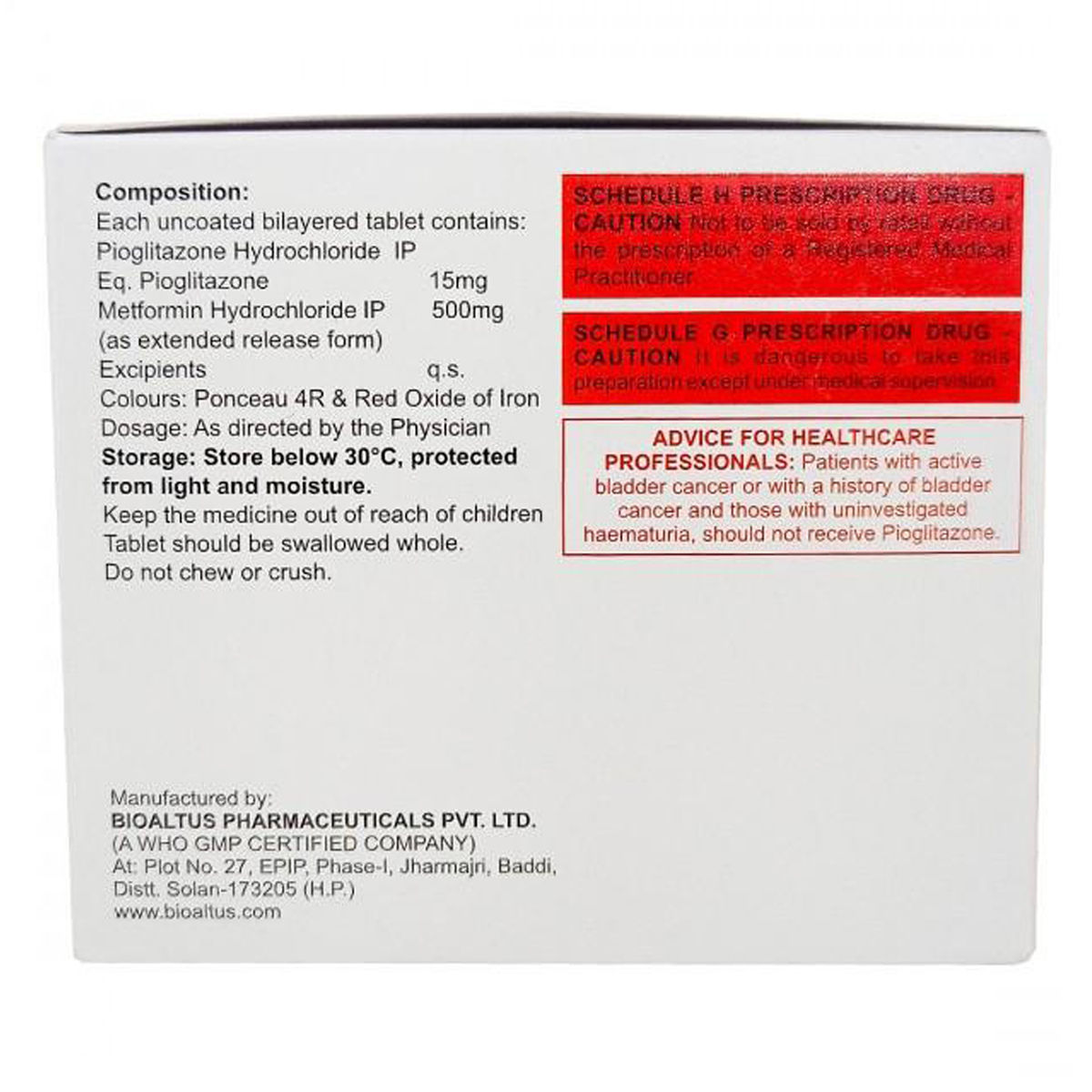 Piopar-MF 15/500 Tablet 15's Price, Uses, Side Effects, Composition ...