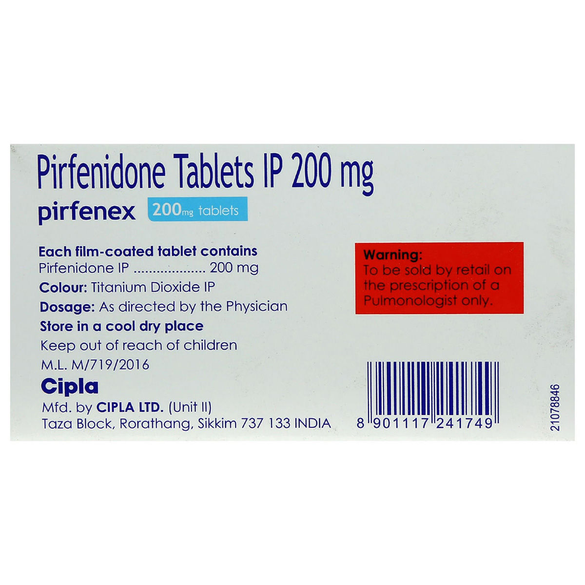 Pirfenex 200 mg Table | Uses, Side Effects, Price | Apollo Pharmacy