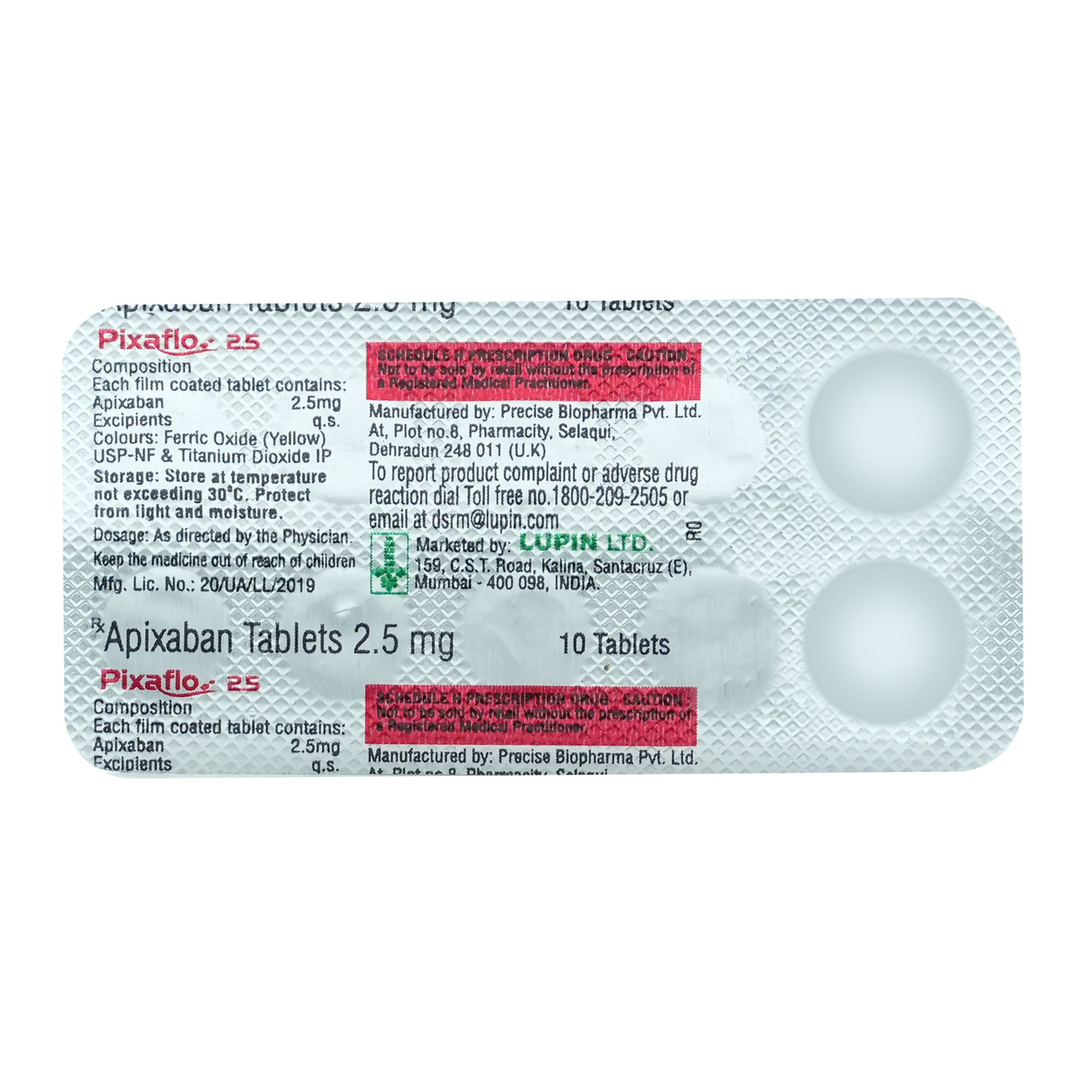 Pixaflo 2.5 Tablet 10's Price, Uses, Side Effects, Composition - Apollo ...