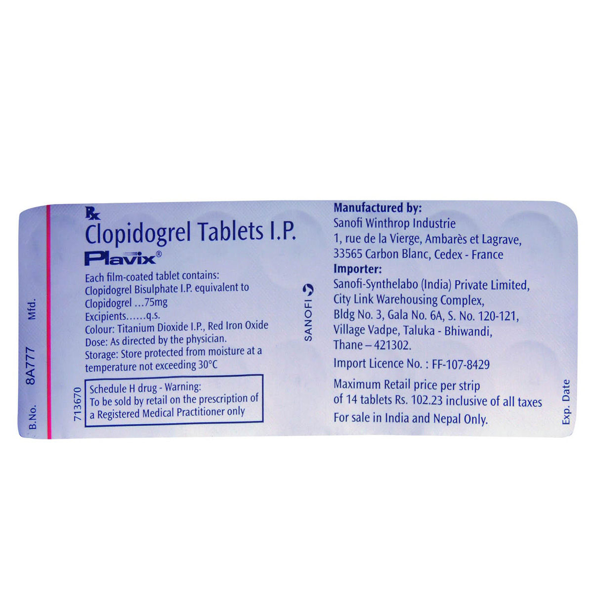 Plavix Tablet | Uses, Side Effects, Price | Apollo Pharmacy