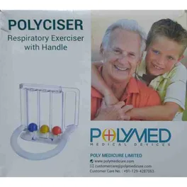 Polymed Polyciser Spirometer Respiratory Exerciser with Handle | Uses ...