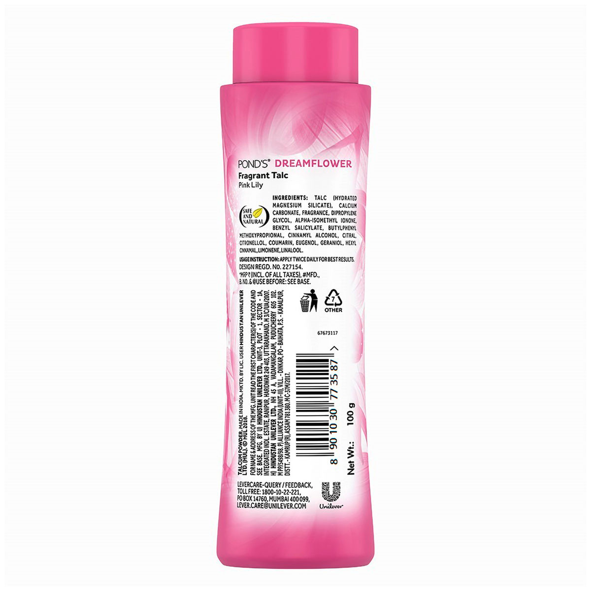 Buy Pond's Dreamflower Fragrant Pink Lily Talc Powder 100 gm | 19 ...