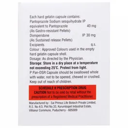 P Pan DSR Capsule | Uses, Side Effects, Price | Apollo Pharmacy