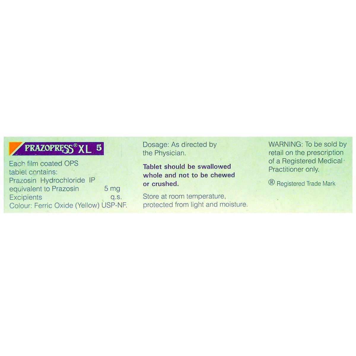 Prazopress XL 5 Tablet | Uses, Side Effects, Price | Apollo Pharmacy