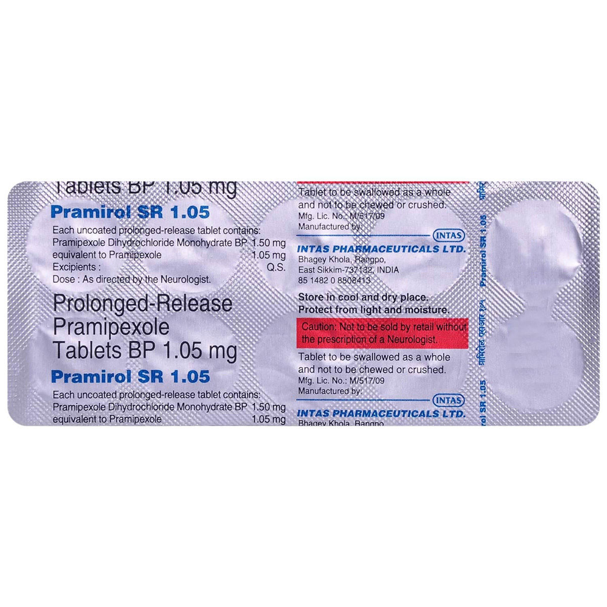 Pramirol SR1.05 Tablet 10's Price, Uses, Side Effects, Composition ...