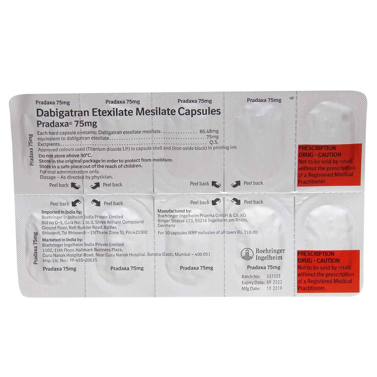 Pradaxa 75 Capsule 10's Price, Uses, Side Effects, Composition - Apollo ...