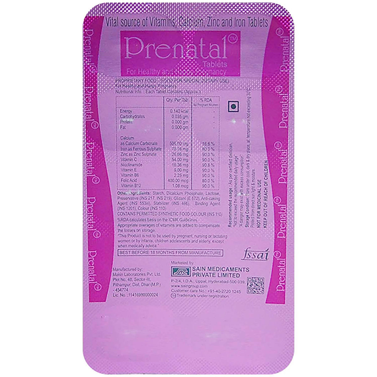 Prenatal Tablet 10's Price, Uses, Side Effects, Composition - Apollo ...