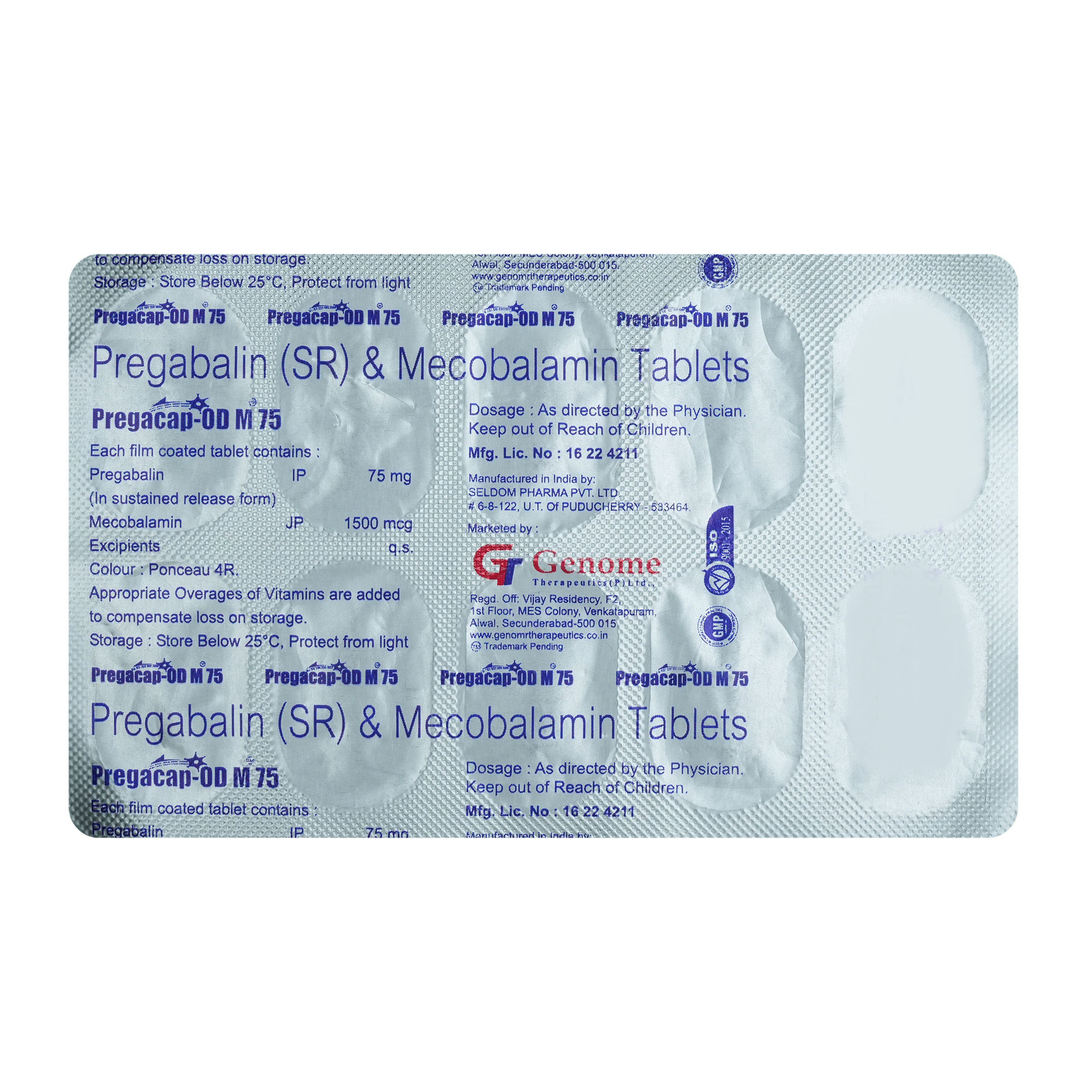 PREGACAP OD M 75 TABLET 10'S Price, Uses, Side Effects, Composition ...