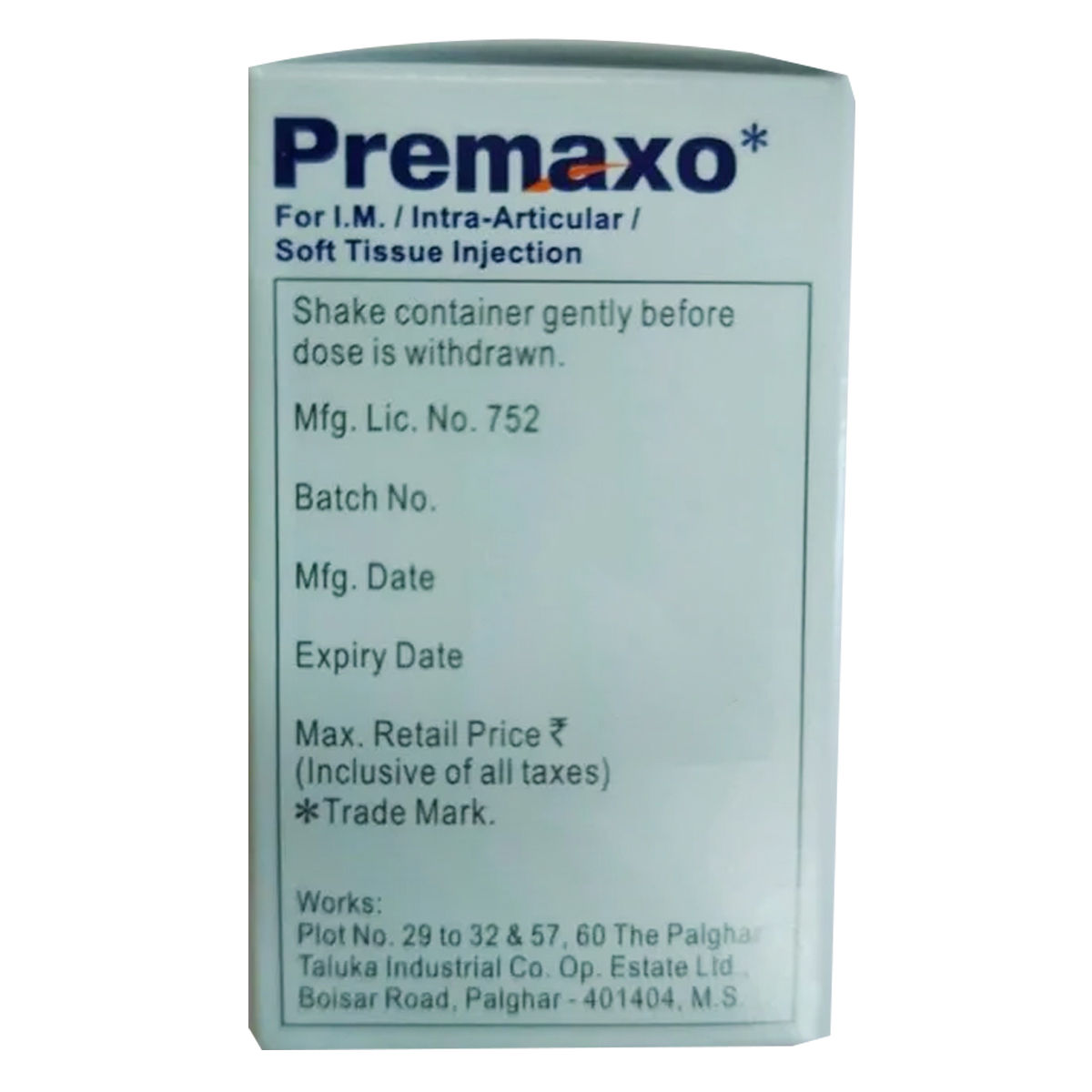 Premaxo 80 mg Injection 2 ml Price, Uses, Side Effects, Composition ...