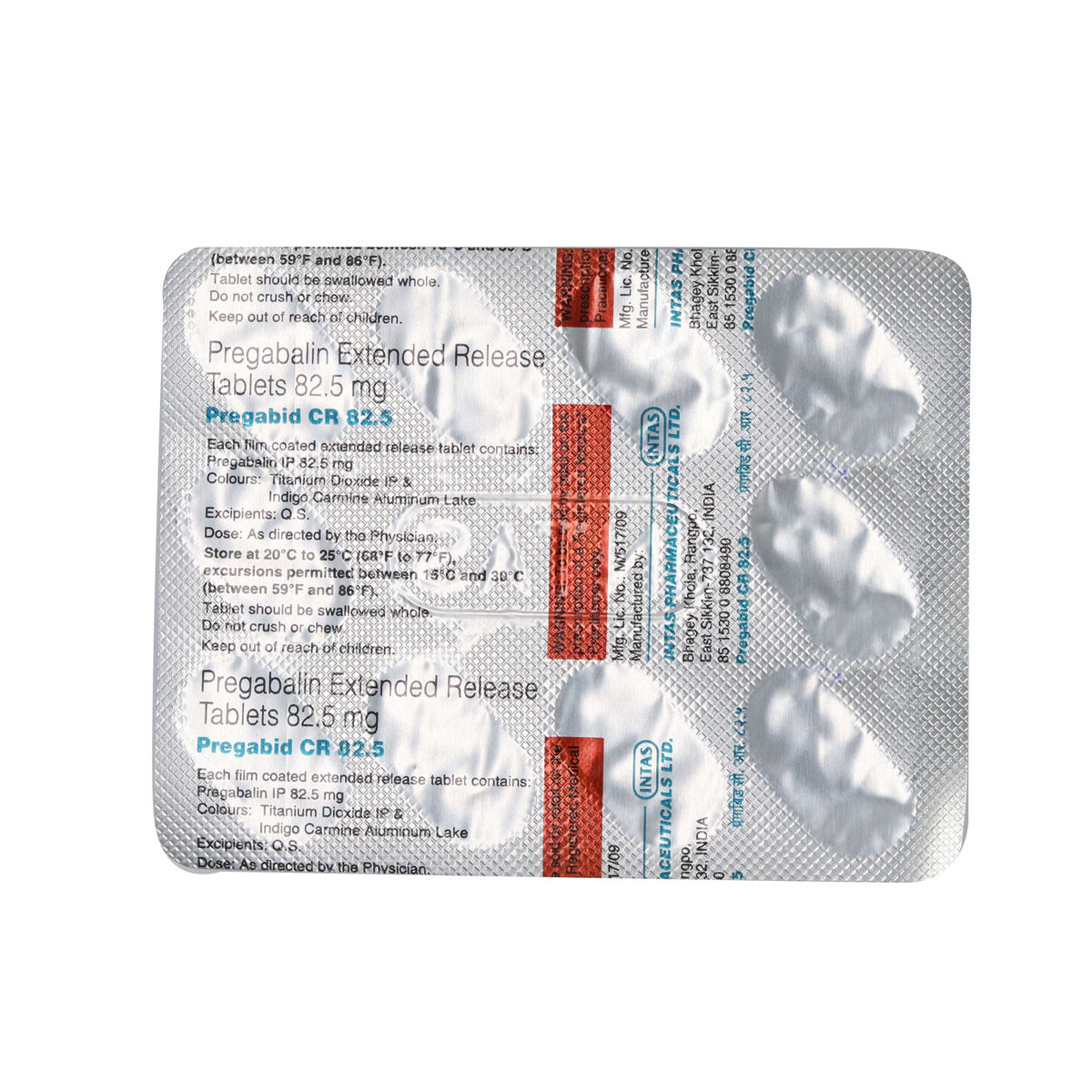 Pregabid CR 82.5 Tablet 10's Price, Uses, Side Effects, Composition ...