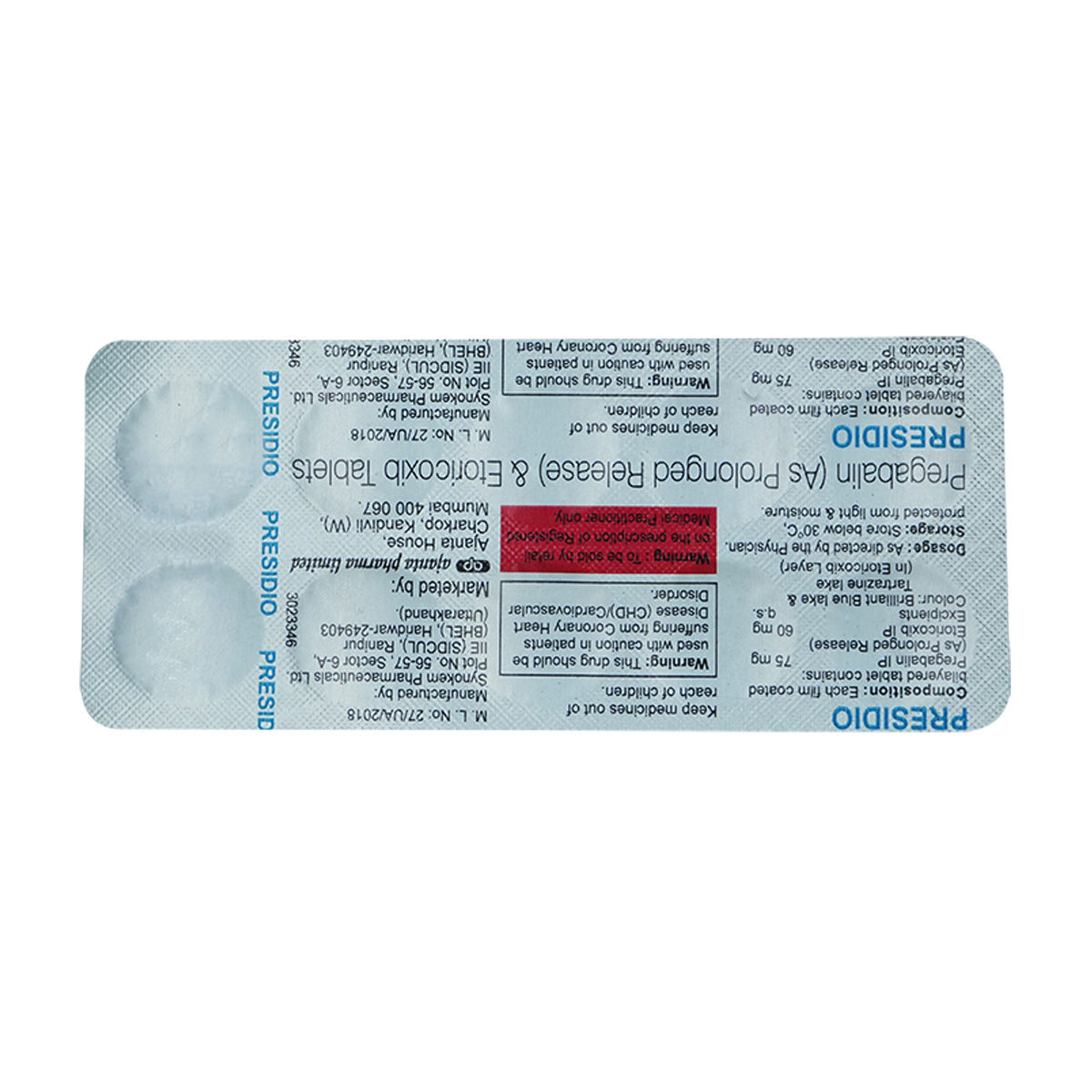 Presidio 75 mg Tablet 10's Price, Uses, Side Effects, Composition ...