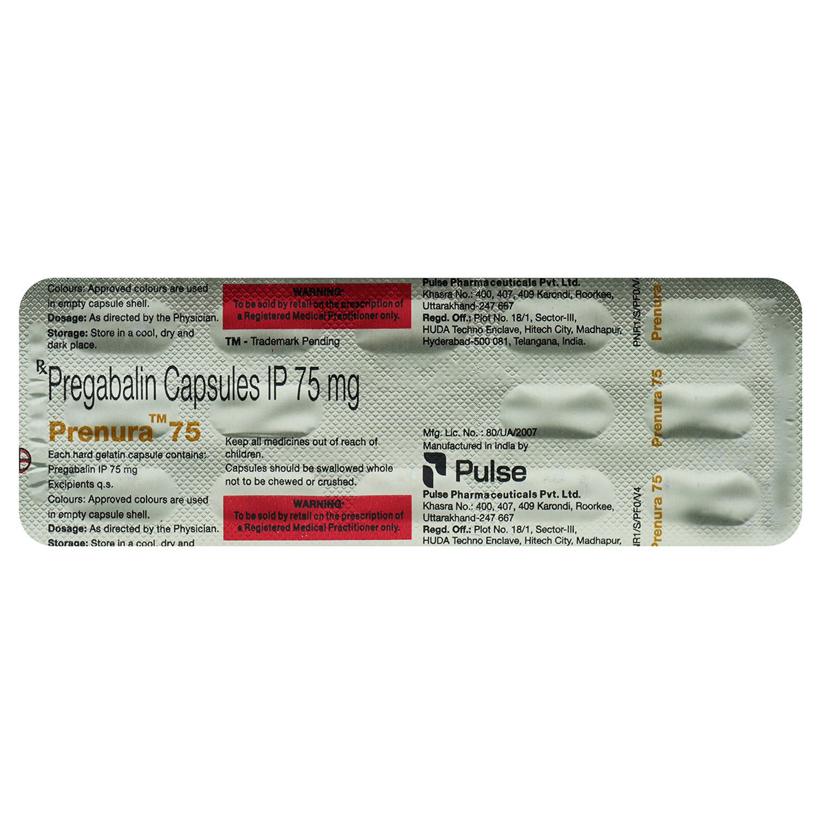 Prenura 75Mg Cap | Uses, Side Effects, Price | Apollo Pharmacy