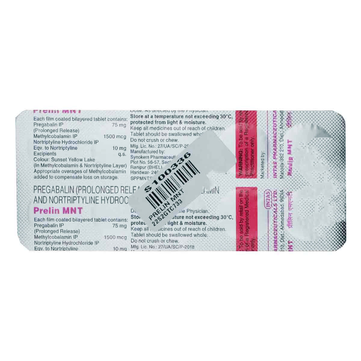 Prelin Mnt 75/1500/10 Tab | Uses, Side Effects, Price | Apollo Pharmacy