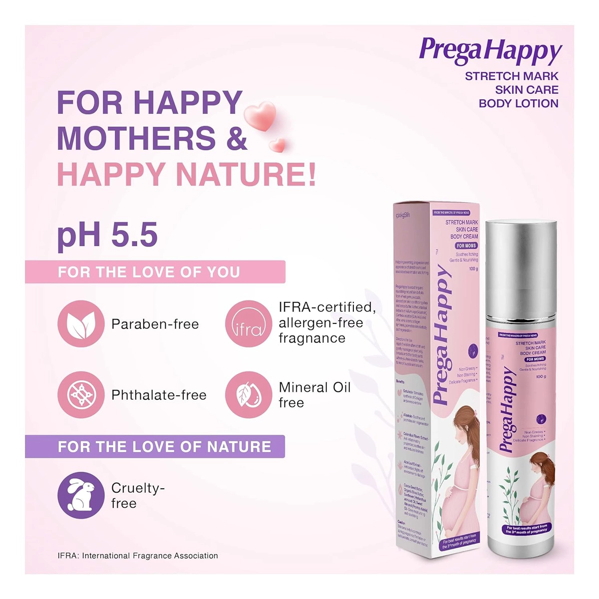 Prega Happy Stretch Mark Skin Care Body Cream 100 gm | Soothes Itching ...