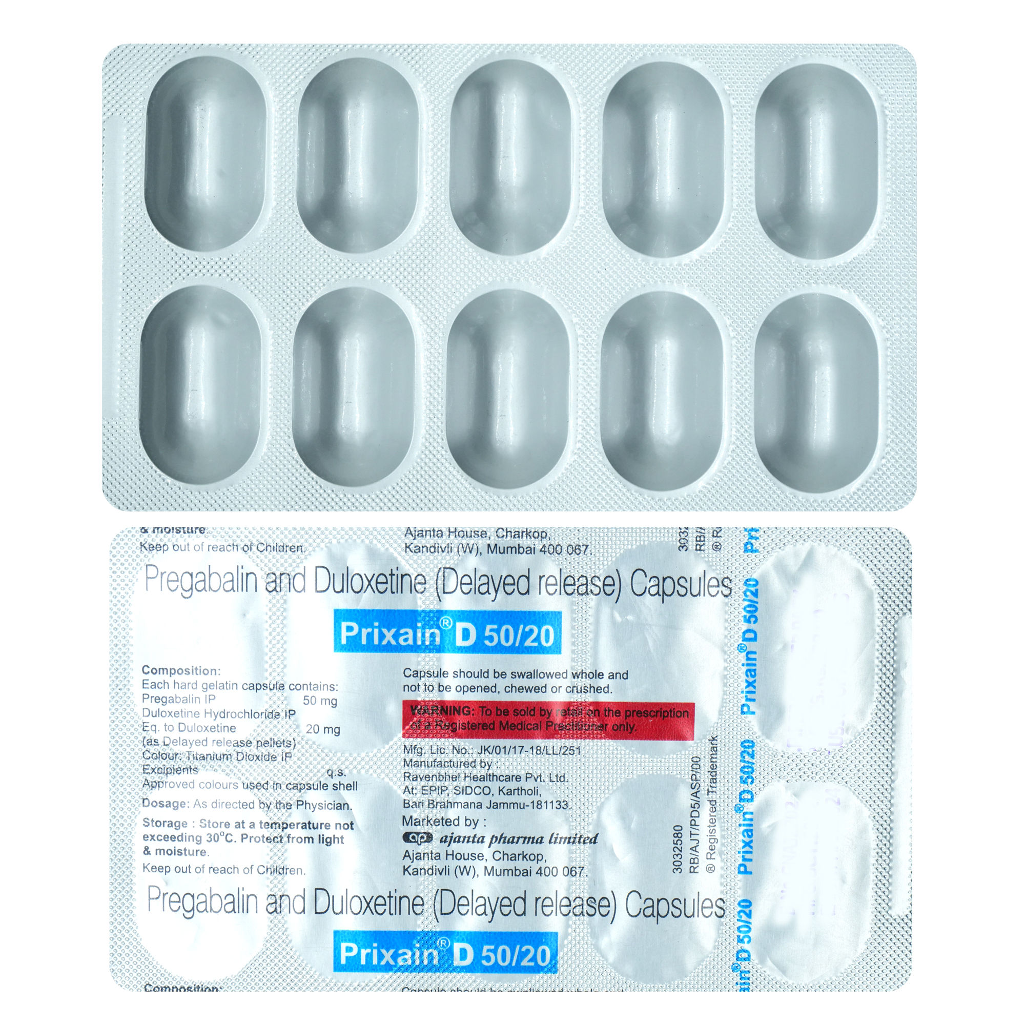 Pregaba-D 50/20 Capsule 10's Price, Uses, Side Effects, Composition ...