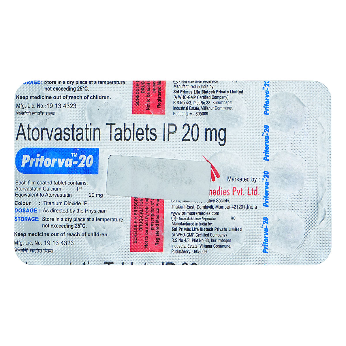 Pritorva-20 Tablet | Uses, Side Effects, Price | Apollo Pharmacy