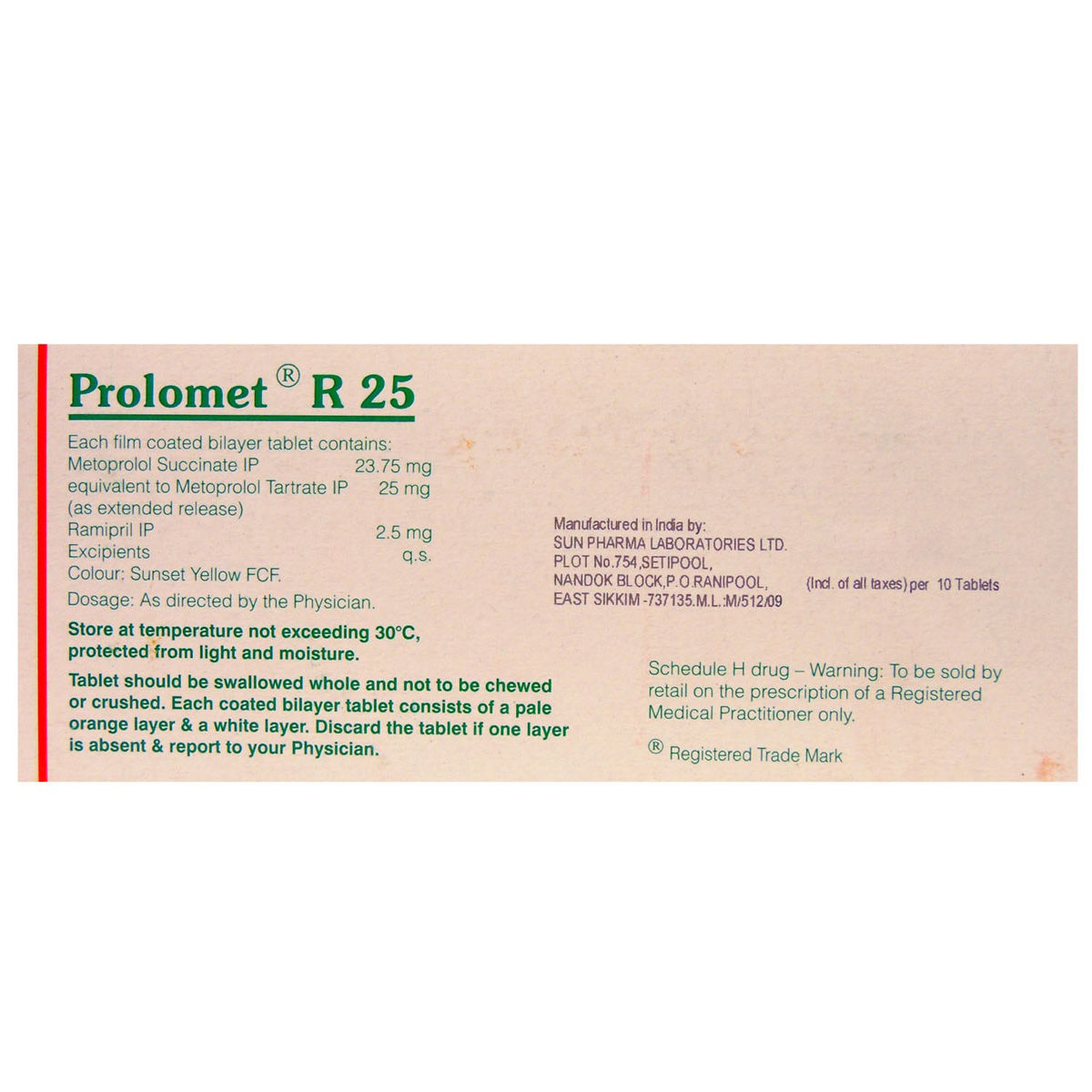 Prolomet R 25 Tablet | Uses, Side Effects, Price | Apollo Pharmacy