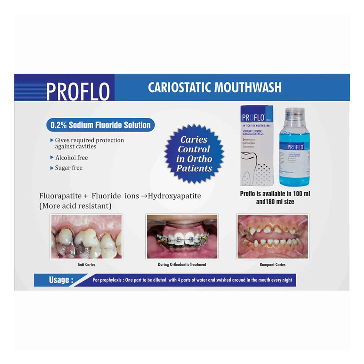 Buy Proflo Anticavity Mouth Rinse, 180 ml | 19 Minutes Delivery ...