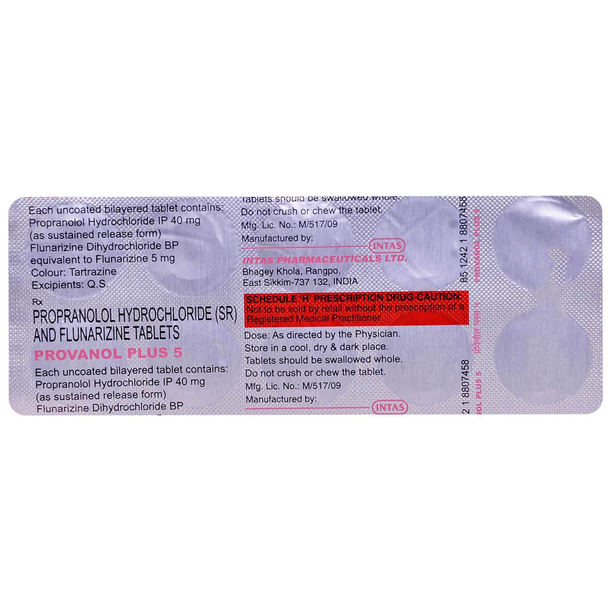 Provanol Plus 5 Tablet | Uses, Side Effects, Price | Apollo Pharmacy