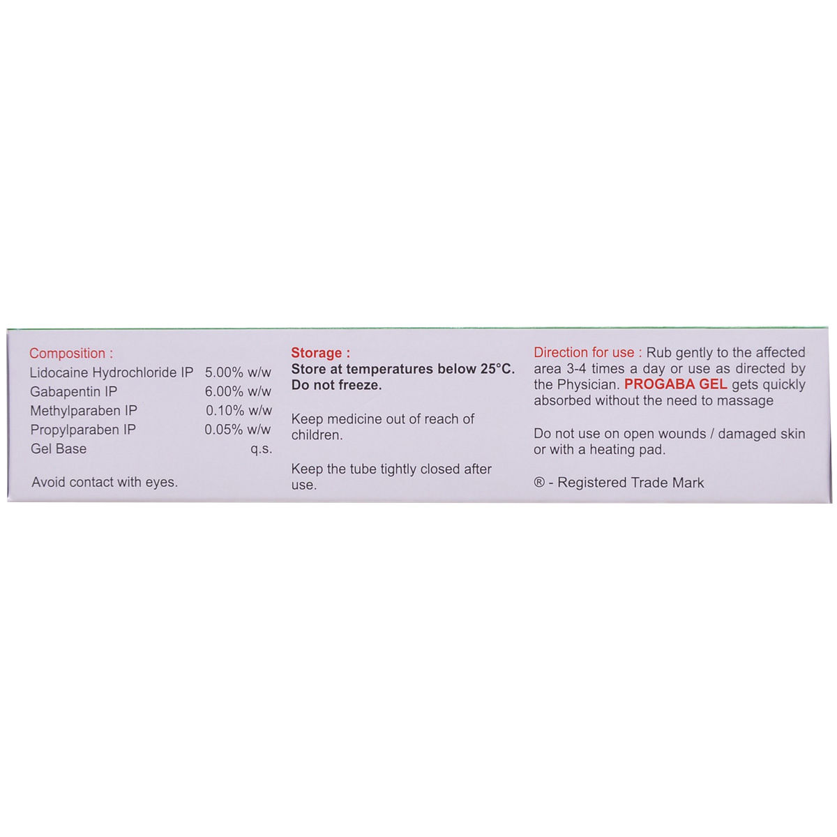 Progaba Gel 30 gm Price, Uses, Side Effects, Composition - Apollo Pharmacy