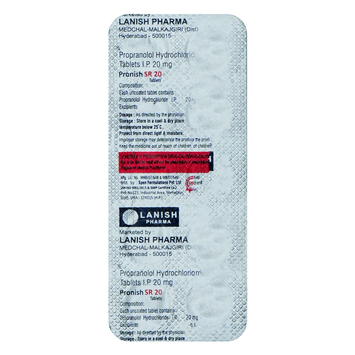 Pronish SR 20 Tablet | Uses, Side Effects, Price | Apollo Pharmacy