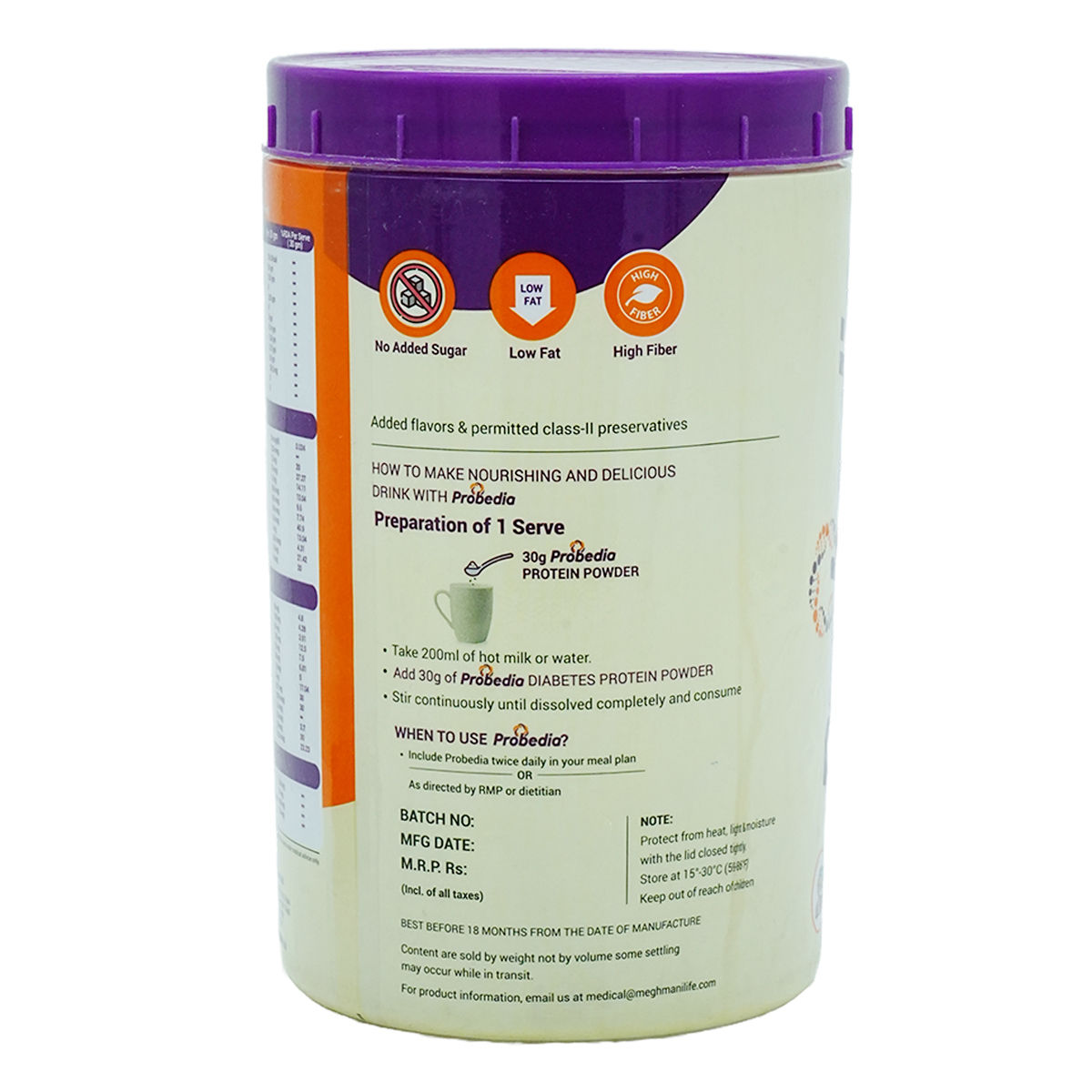 Probedia Diabetic RDA Vanilla Flavour Protein Powder | Uses, Side ...