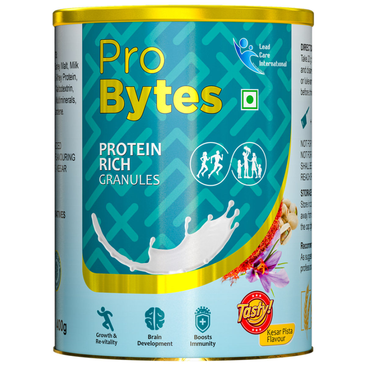 Buy Pro Bytes Tasty Kesar Pista Flavour Granules, 400 gm | 19 Minutes ...
