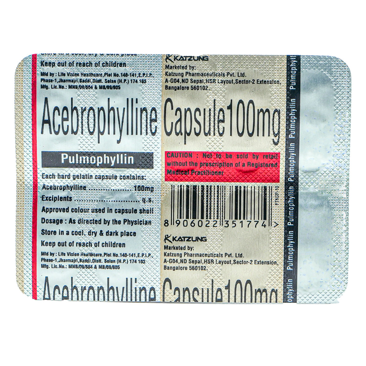 Pulmophyllin 100mg Capsule 10's Price, Uses, Side Effects, Composition ...