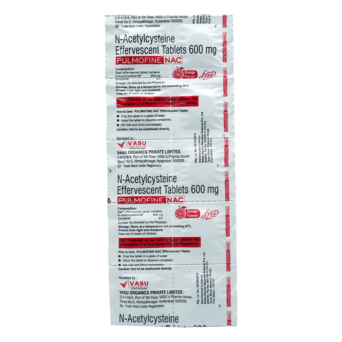 Pulmofine Nac 600 Sugar Free Orange Effervescent Tablet | Uses, Side ...