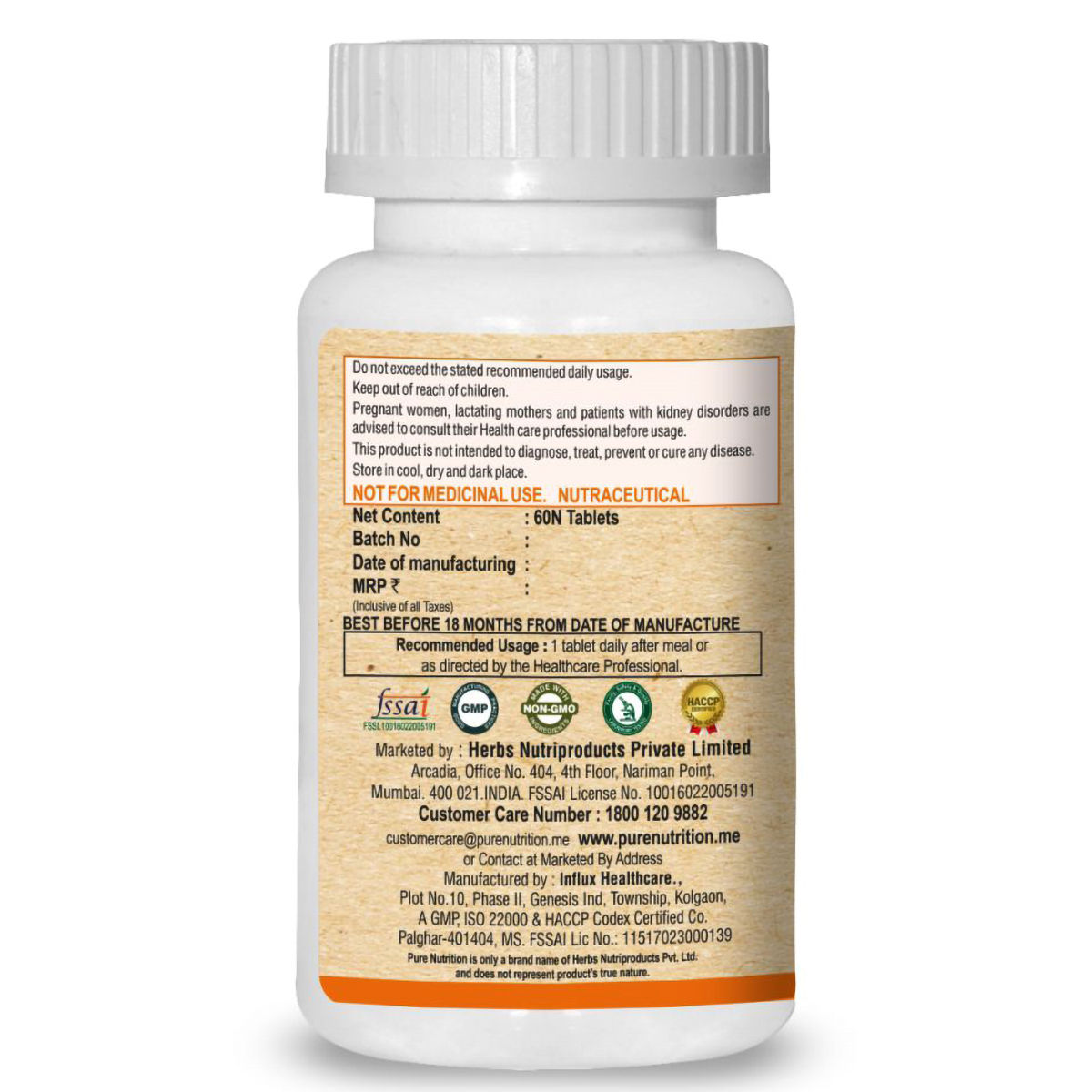 Pure Nutrition Magnesium 650 mg, 60 Tablets Price, Uses, Side Effects ...