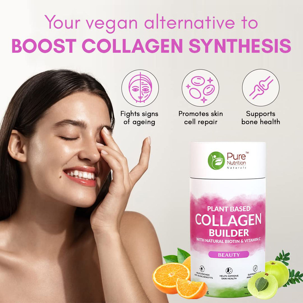 Pure Nutrition Plant Based Collagen Builder Powder, 250 gm Price, Uses ...