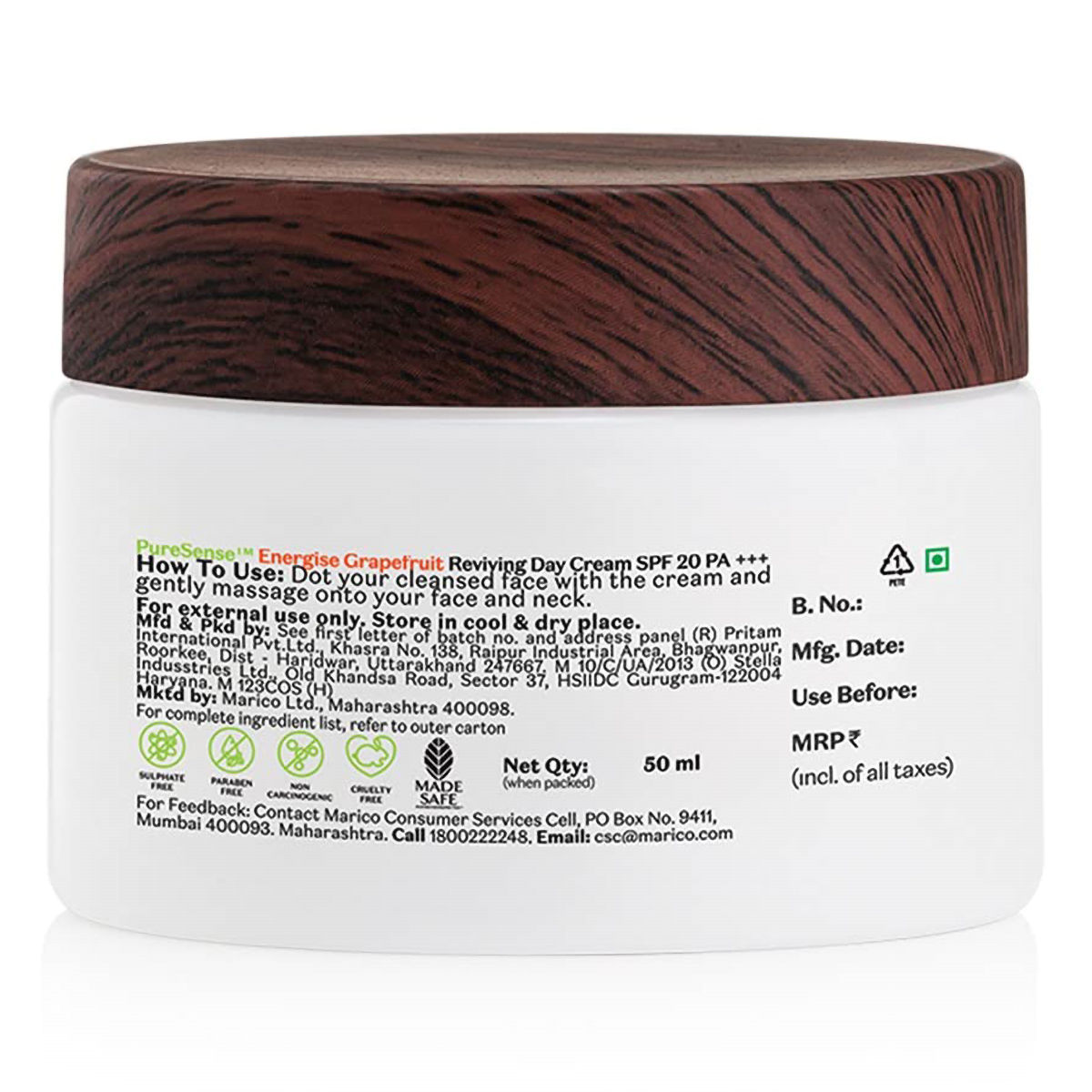 Pure Sense Grapefruit SPF20 PA+ Day Cream,50 ml Price, Uses, Side ...