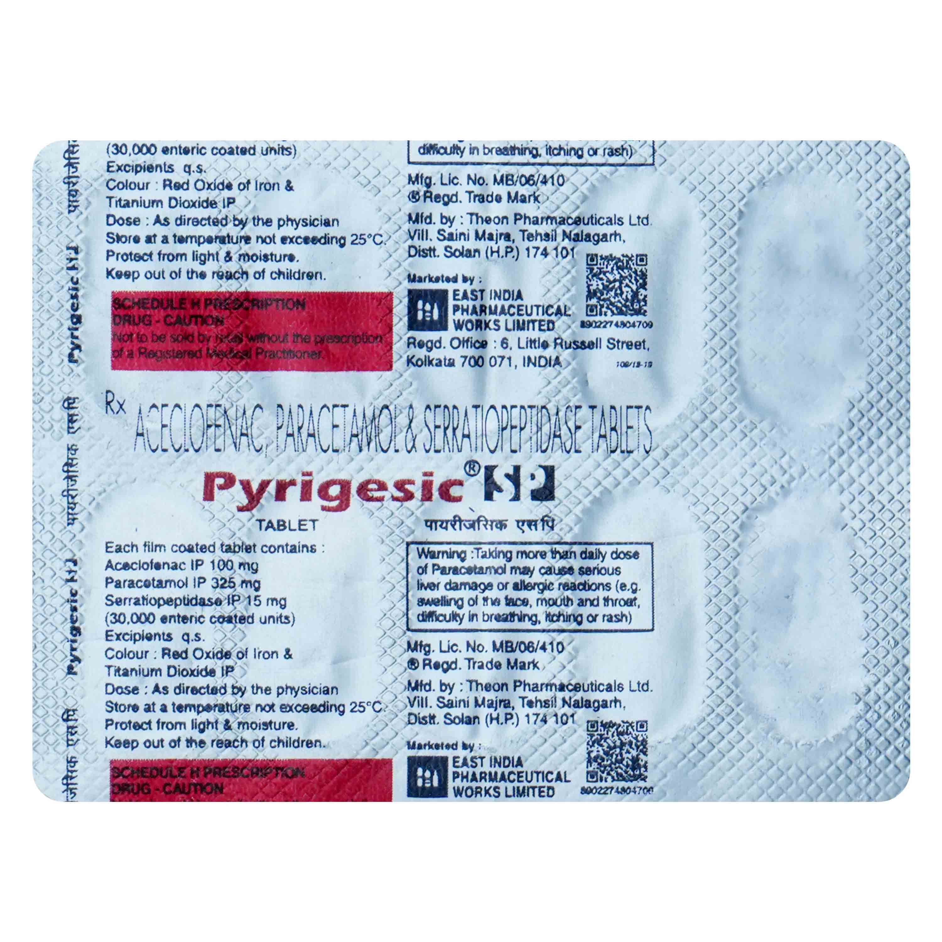 Pyrigesic SP Tablet | Uses, Side Effects, Price | Apollo Pharmacy