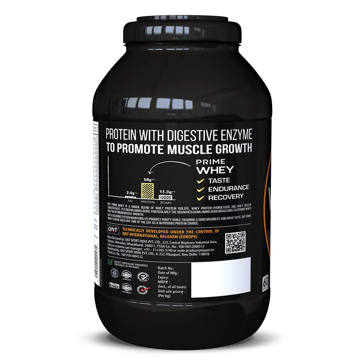 QNT Prime Irish Chocolate Flavour Whey Protein Powder, 2 kg Price, Uses ...