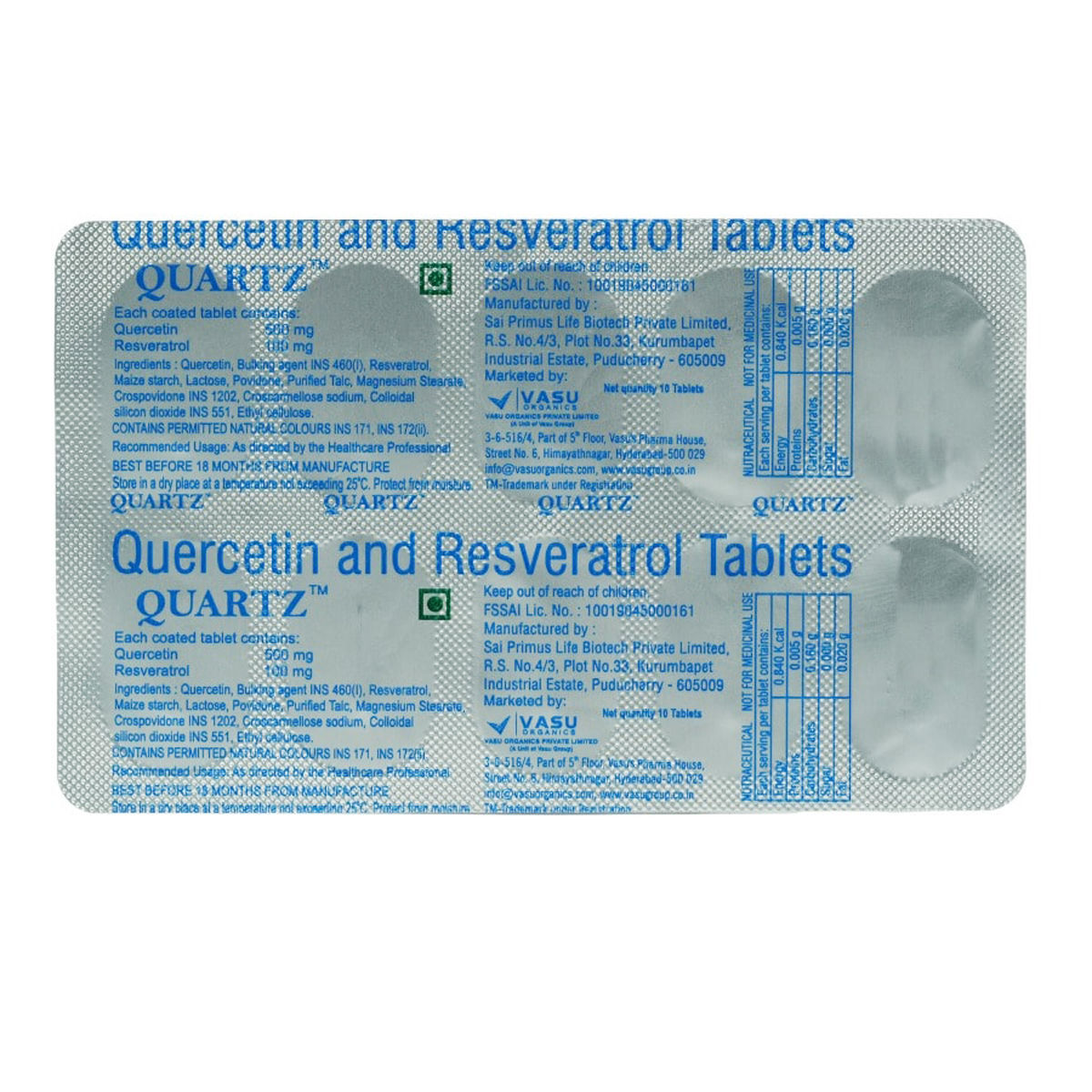 Quartz Tablet 10's Price, Uses, Side Effects, Composition - Apollo Pharmacy