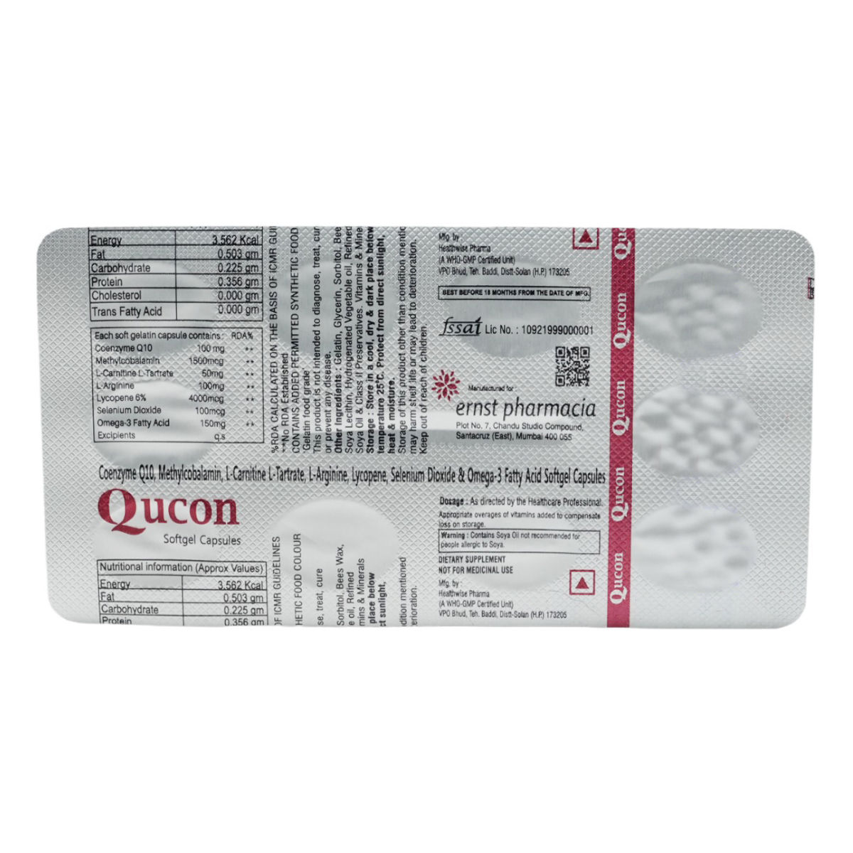 Qucon Softgel Capsule | Uses, Side Effects, Price | Apollo Pharmacy