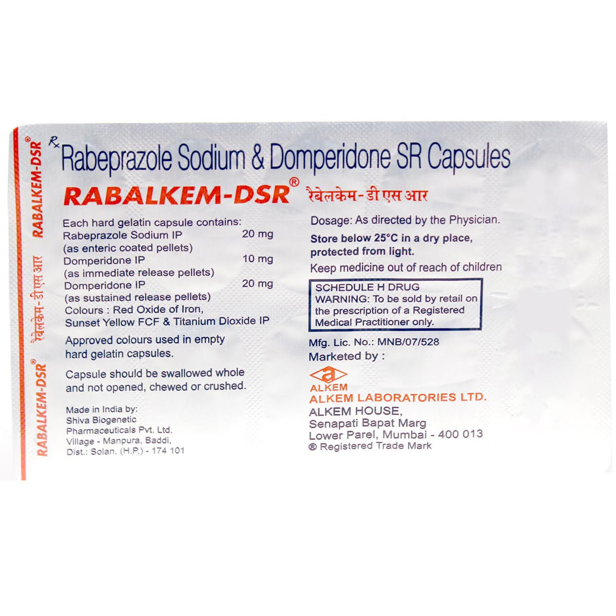 Rabalkem DSR Capsule 10's Price, Uses, Side Effects, Composition ...