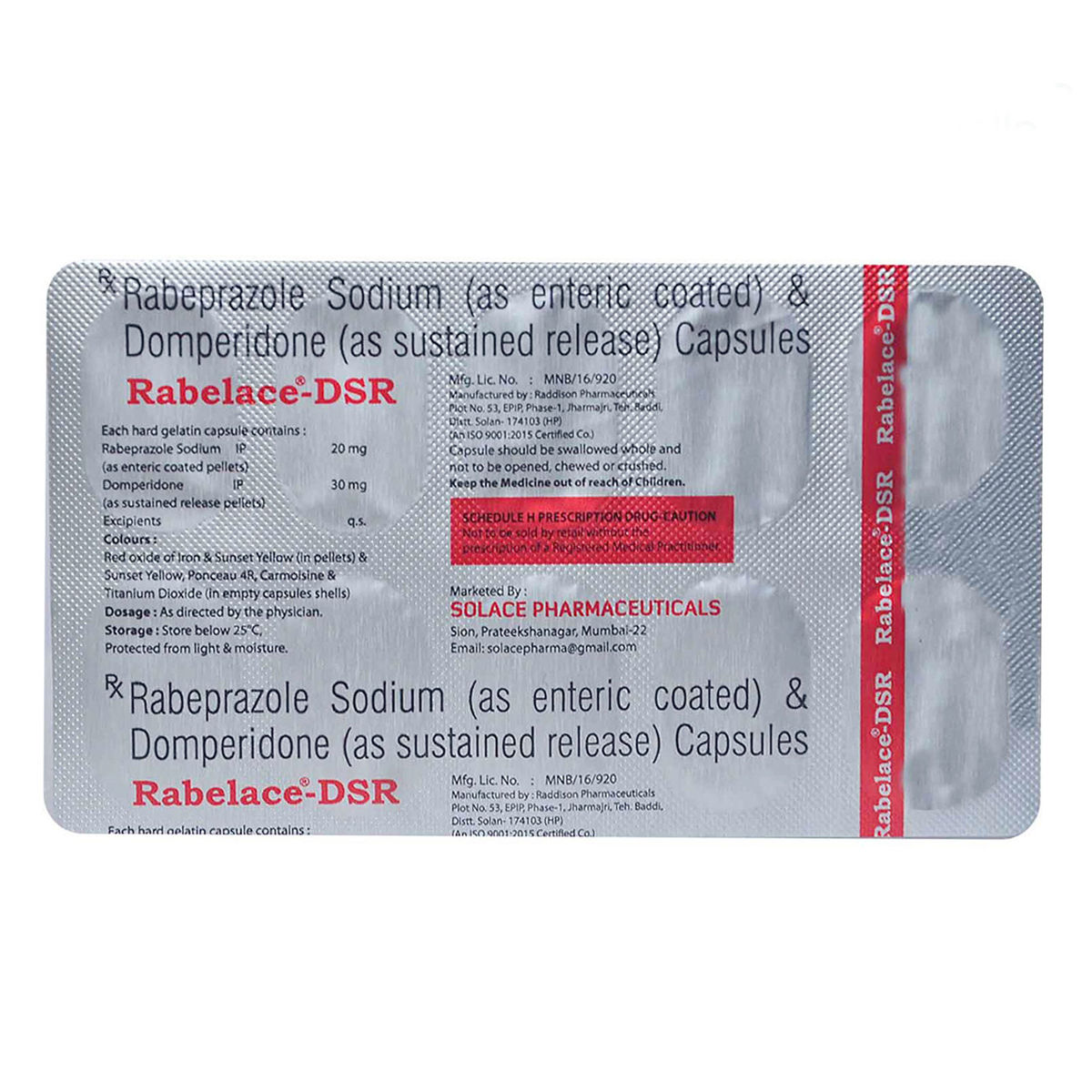 Rabelace-DSR Capsule 10's Price, Uses, Side Effects, Composition ...