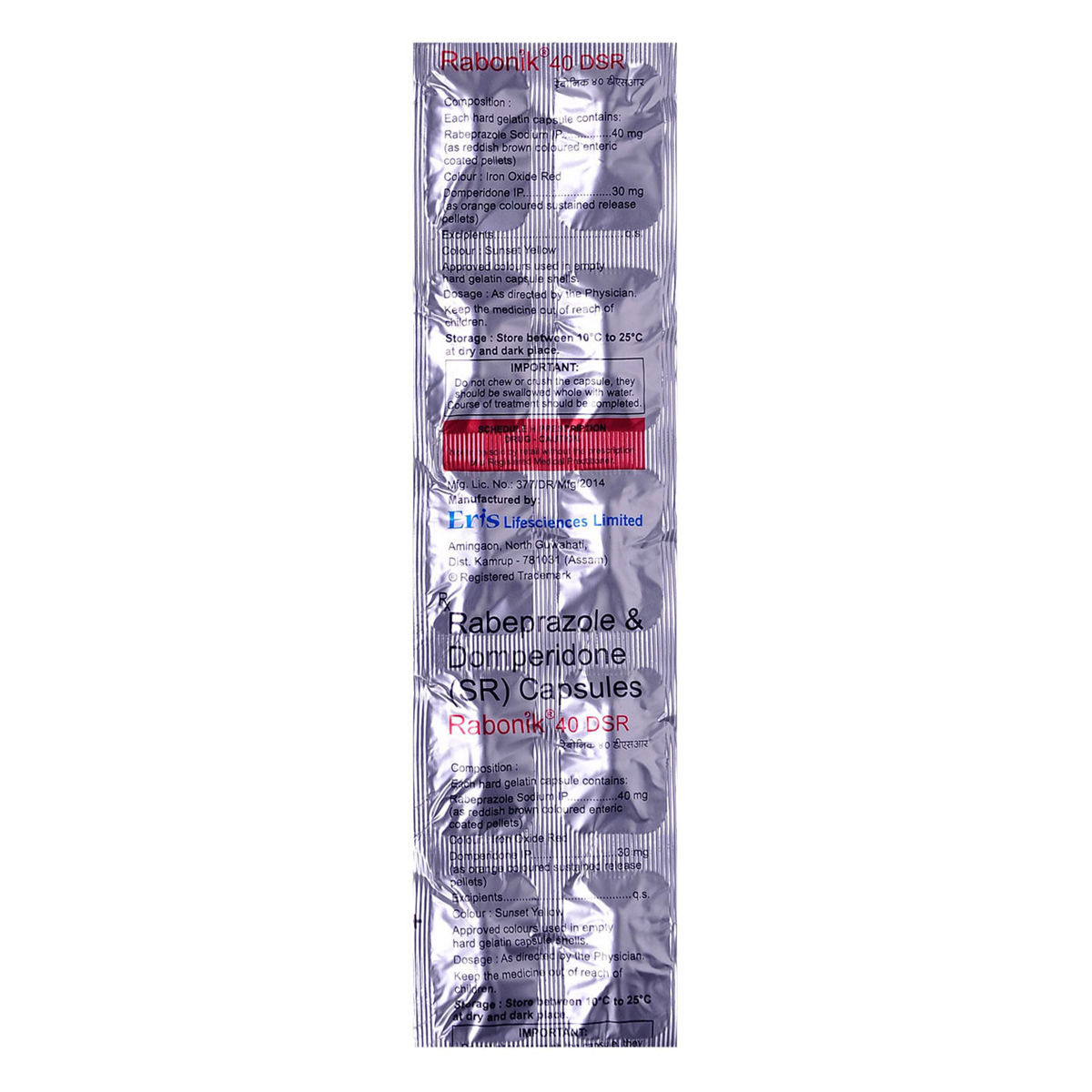 Rabonik 40 DSR Capsule 10's Price, Uses, Side Effects, Composition ...