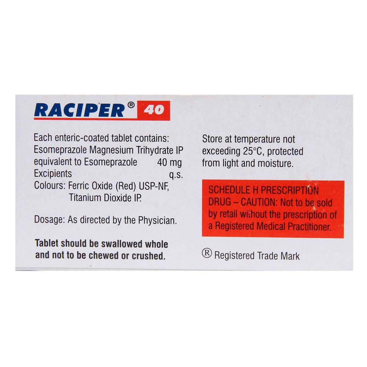 Raciper 40 Tablet 15's Price, Uses, Side Effects, Composition - Apollo ...