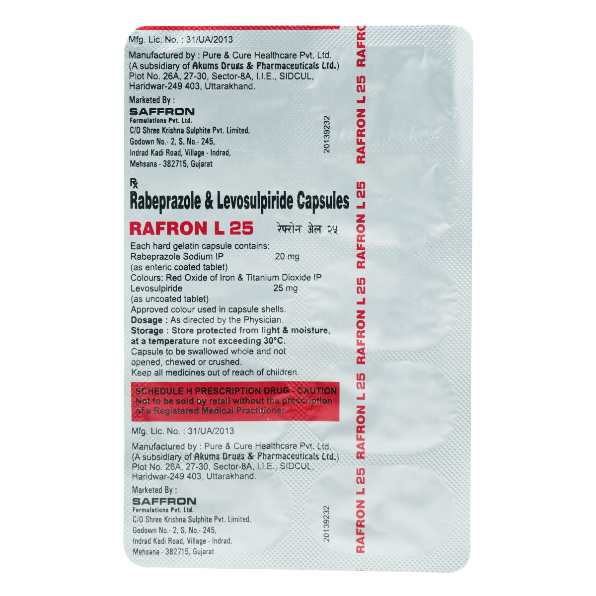 Rafron L 25 Capsule 10's Price, Uses, Side Effects, Composition ...