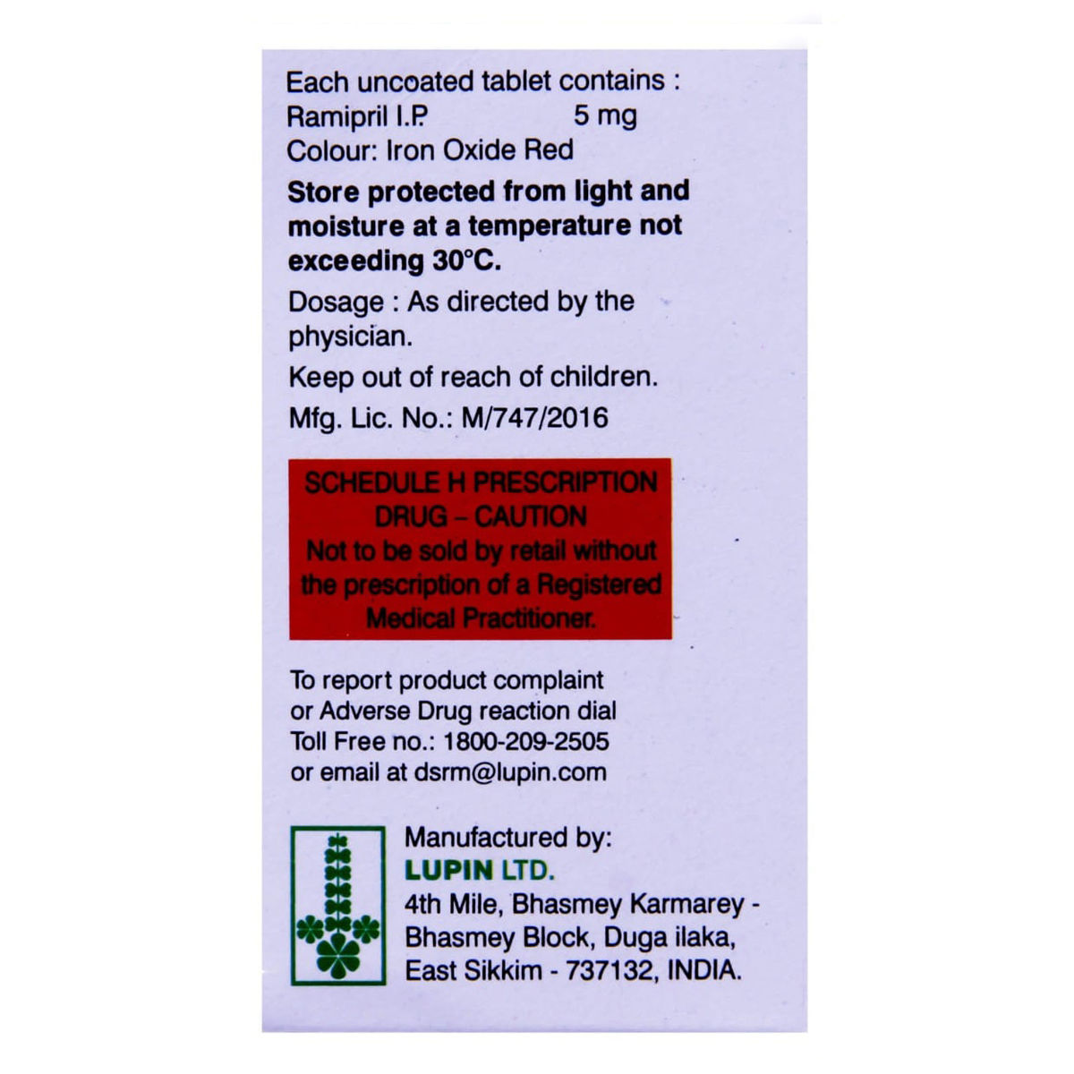 Ramistar 5 Tablet | Uses, Side Effects, Price | Apollo Pharmacy