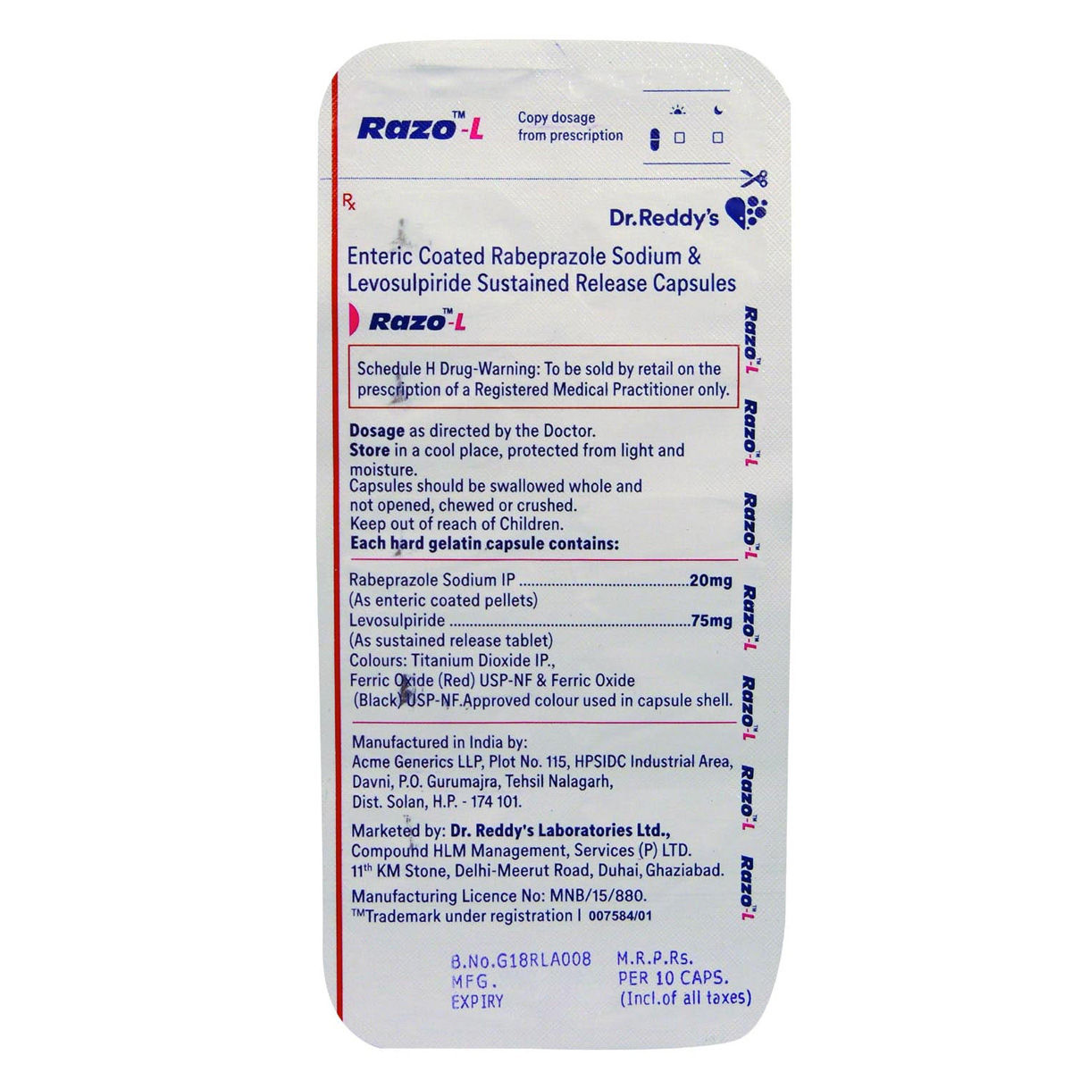 Razo-L Capsule | Uses, Side Effects, Price | Apollo Pharmacy