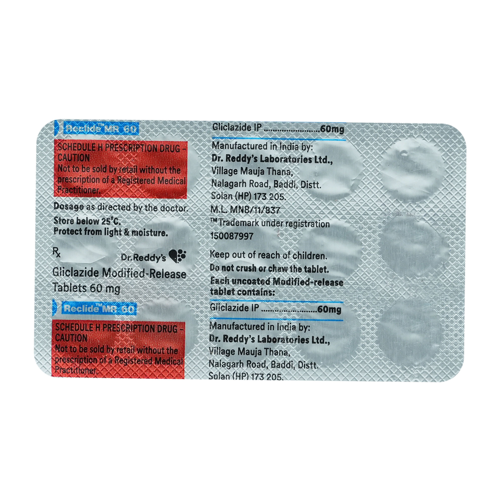 Reclide MR 60 Tablet 15's Price, Uses, Side Effects, Composition ...