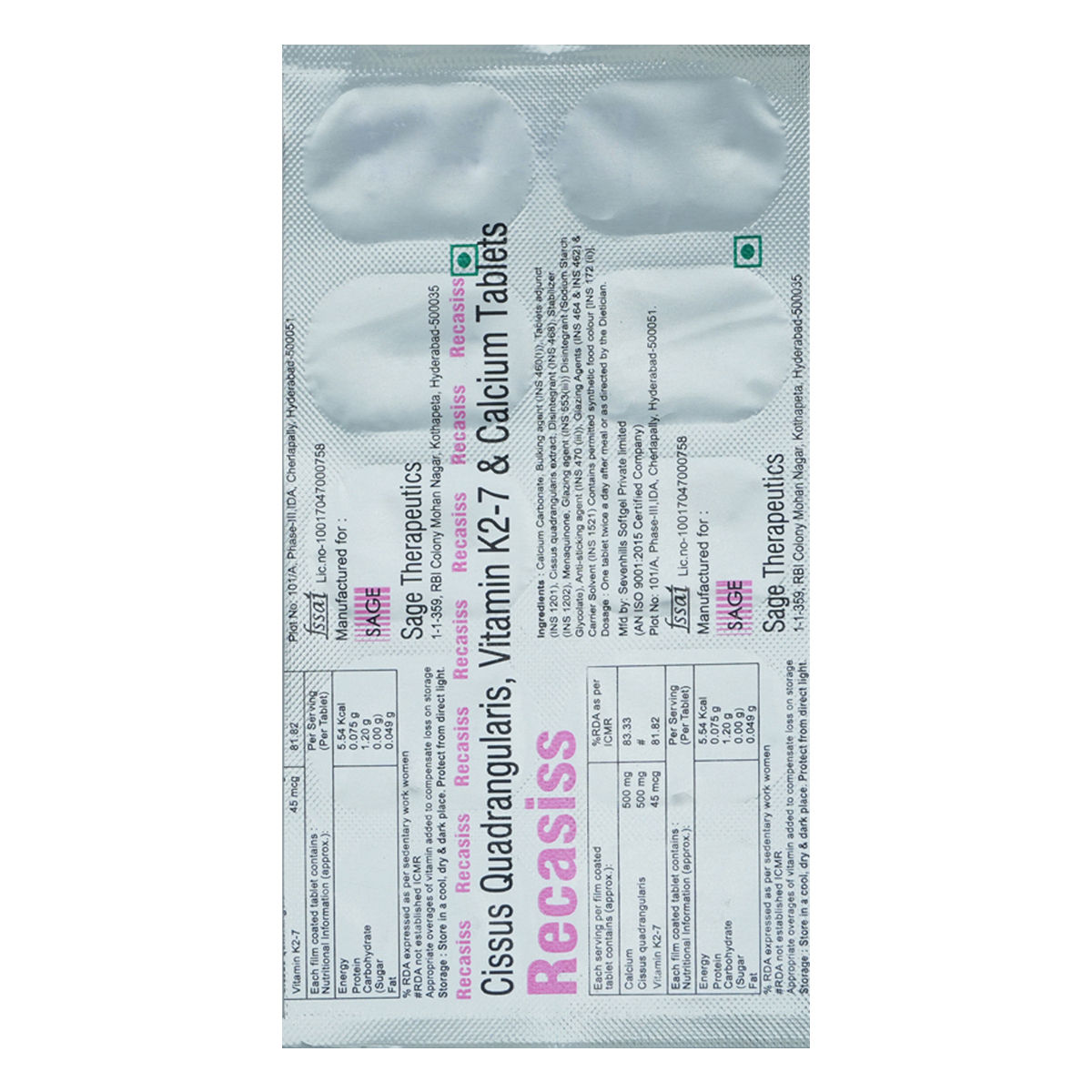 Recasiss Tablet | Uses, Side Effects, Price | Apollo Pharmacy