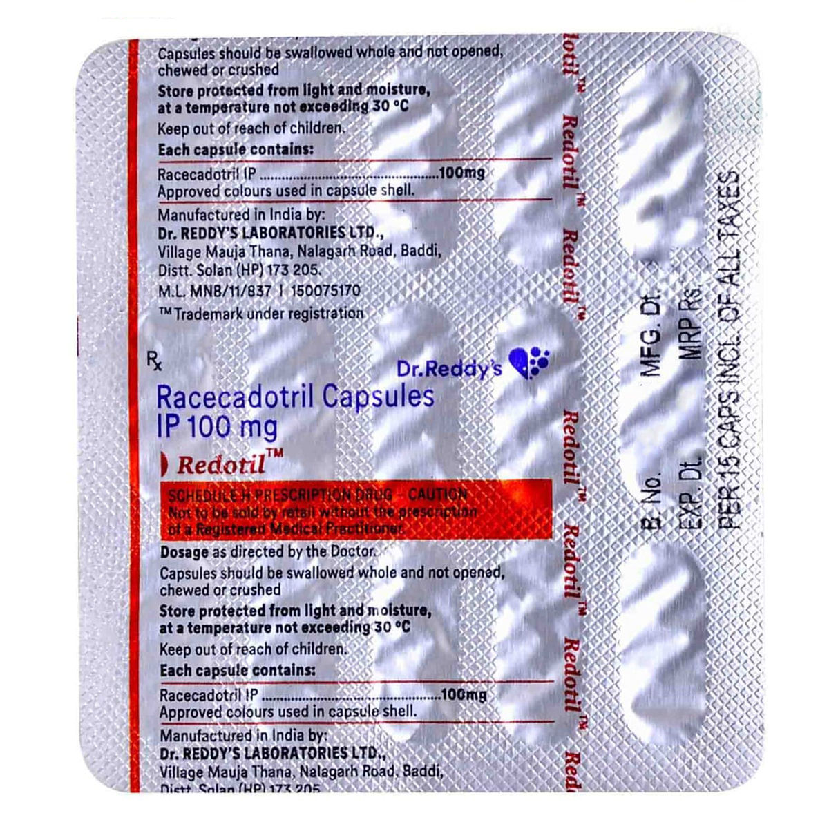 Redotil 100 mg Capsule | Uses, Side Effects, Price | Apollo Pharmacy