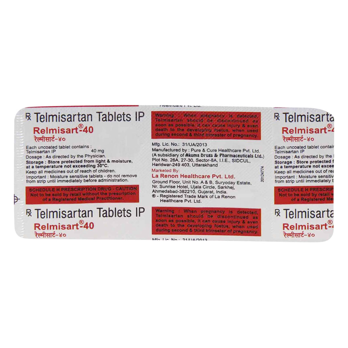 Relmisart-40 Tablet 10's Price, Uses, Side Effects, Composition ...