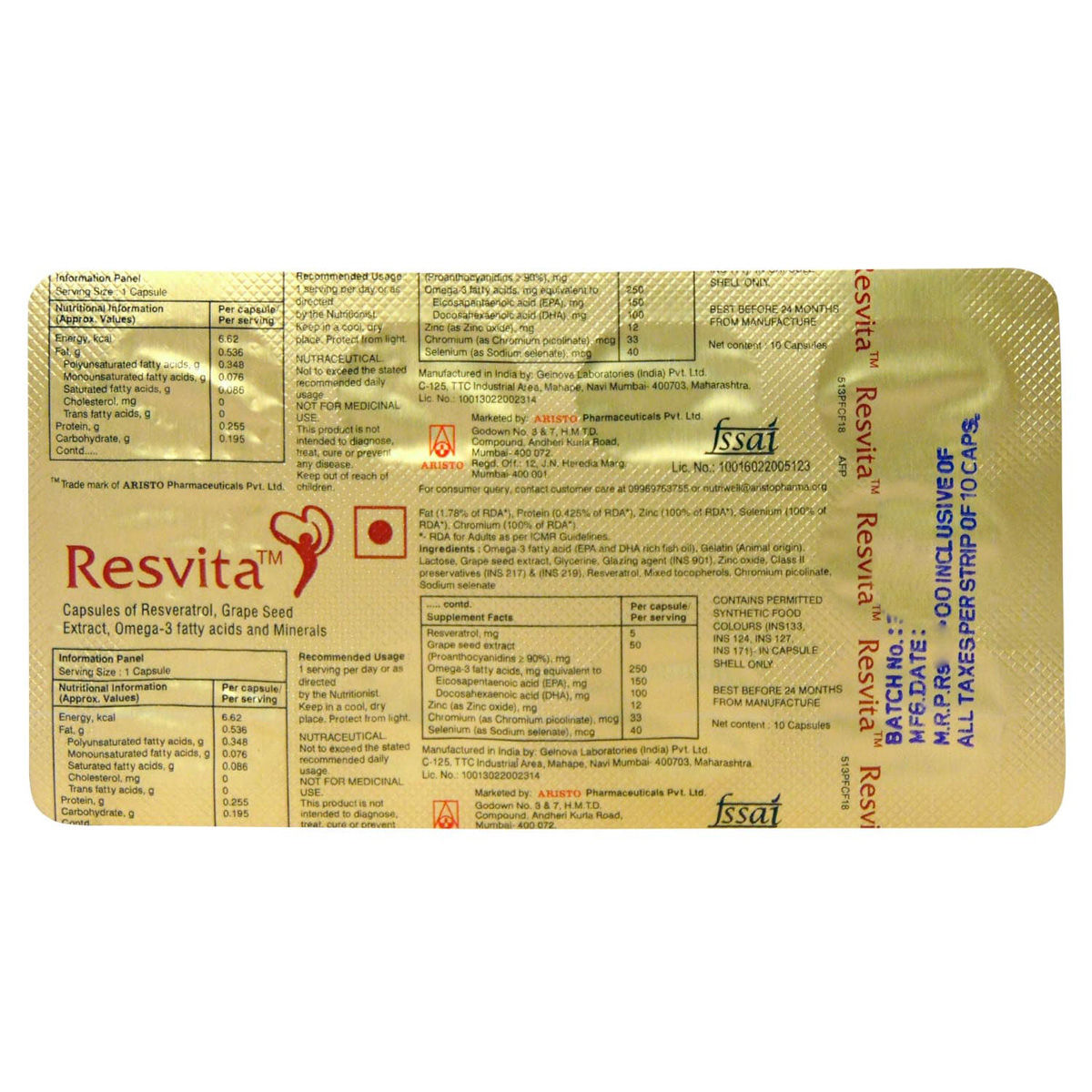 Resvita Capsule 10's Price, Uses, Side Effects, Composition - Apollo ...