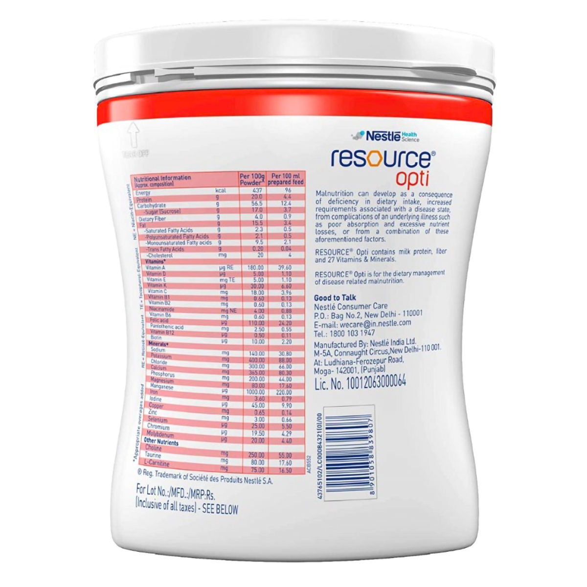 Nestle Resource Opti Vanilla Flavour Powder, 400 gm Price, Uses, Side ...