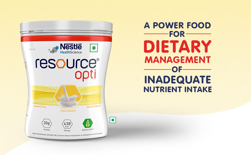 Buy Nestle Resource Opti Vanilla Flavour Powder, 400 gm | 19 Minutes ...